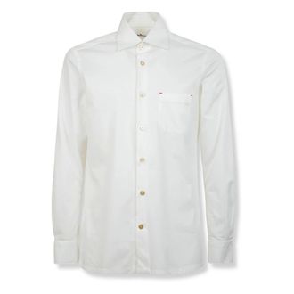 Kiton Jersey Baumwollhemd - - Shirts - Herren - Wei&szlig; - M