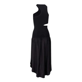 Stella McCartney Seiden-Maxikleid mit Cut-Outs - - Dresses - Damen - Schwarzk - M