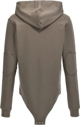 Rick Owens Embroidered Logo Cotton Bodysuit - Taupe