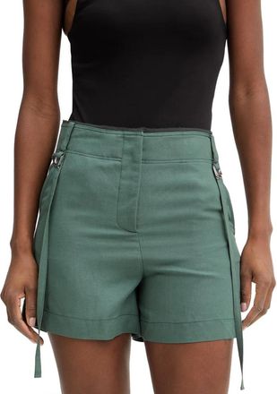 Patrizia Pepe Femme, Shorts, Vert, Taille: 38 FR Shorts Tailleur en Lin M&eacute;lang&eacute;
