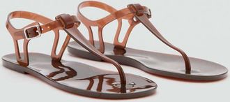 Mango Sandale jelly avec fermeture &agrave; boucle chocolat - Femme - 36 - MANGO