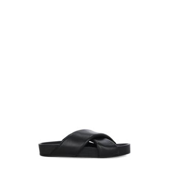 Jil Sander Homme, Chaussures, Noir, Taille: 40 EU Sandales &agrave; Brides Crois&eacute;es en Cuir Noir