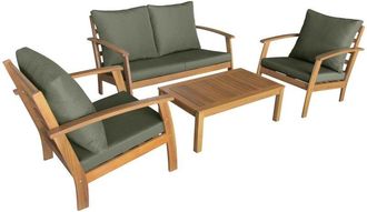 Sweeek Gartenlounge-Set f&uuml;r 4 Personen Holzfarben / Khaki