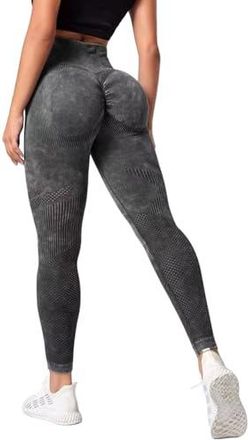 Generic Legging 3D anti-cellulite pour femme - Legging avec fonction lifting des fesses et effet de compression - Legging en tricot doubl&eacute; pour femme, Noir, M