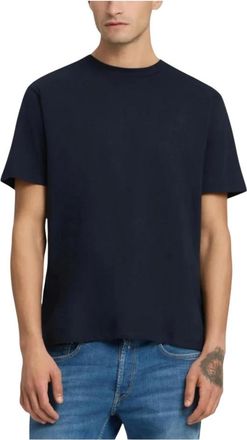 Replay Homme, Tops, Bleu, Taille: L T-shirt en coton &agrave; manches courtes et col rond