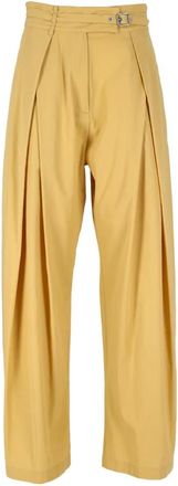 Pinko Pinko, Femme, Pantalons, Jaune, Taille: 36 FR Pantalon en coton couleur C43