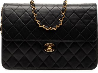 Chanel Hobo Bags - CC Quilted Lambskin Single Flap - Gr. unisize - in Schwarz - f&uuml;r Damen