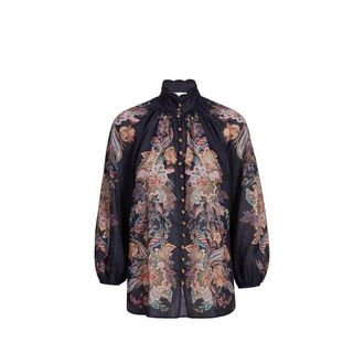 Zimmermann Waglow Bluse in Ramie - Blau