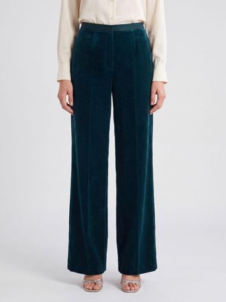 Forte_Forte Weit geschnittene Cordhose mit verdecktem Verschluss