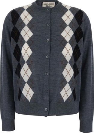 Semicouture Femme, Pulls, Gris, Taille: 40 FR Belle Argyle Cardigan