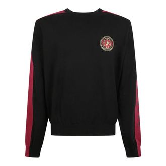 Balenciaga Baumwollpullover mit Logo vorne - - Knitwear - Herren - Schwarzk - L
