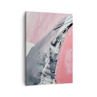 Arttor Bilder auf Leinwand Rosa Grau Farbe Leinwandbild mit Rahmen 50x70cm Wandbilder Dekoration Wohnzimmer Schlafzimmer K&uuml;che Deko Gro&szlig; Wanddeko Bild Wand K