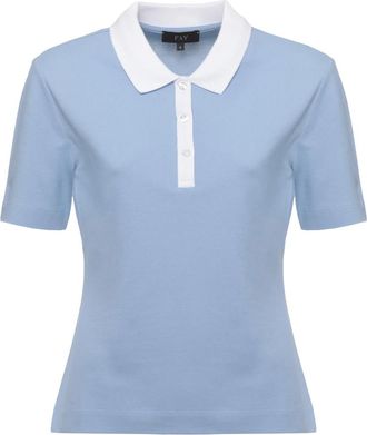 Fay Femme, Tops, Bleu, Taille: 44 FR Polo &agrave; trois boutons