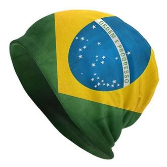 Generic Bonnet Beanie Drapeau Brésilien Amples Knit Cuffed Beanie Unisexe Tricot Casquette pour Femme Hiver Sports