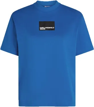 Karl Lagerfeld Karl Lagerfeld Jeans, Damen, Regular Short Sleeve Box Logo T-Shirt, Regular Fit, KLJ Blue, L