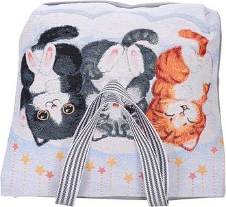 IFUNDOM Sac Fourre-tout Coton et Lin avec Broderie Chat Grand Cabas Bandouli&egrave;re Femme Sac de Loisirs &Eacute;l&eacute;gant et Pratique pour &Eacute;cole et Sorties