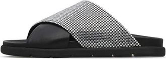 Loriblu Femme, Chaussures, Multicolore, Taille: 35 EU Mules plates en cuir nappa orn&eacute;es de cristaux