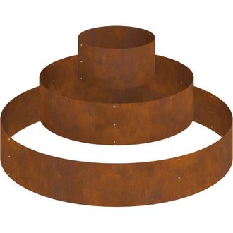 vidaXL Cache-pot de jardin Marron 120 x 120 x 20 cm Acier cuivr&eacute; vidaXL