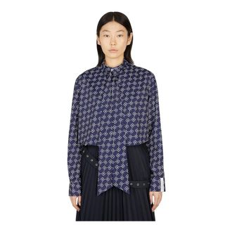 Rokh Doppellagiges Crop Top - - Blouses & Shirts - Damen - Blau - S
