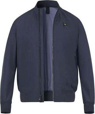 Blauer Herren Blouson blau Mikrofaser unifarben