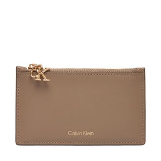 Calvin Klein Kreditkartenetui Calvin Klein Ck Zip Cardcase 6Cc LV04F1076G Beige