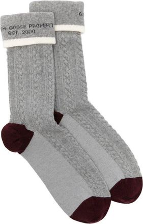 Golden Goose Socks High Rib/braid/ Jacquard Logo
