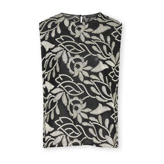 Elena Miro Besticktes Top - - Tops - Damen - Schwarzk - L/XL