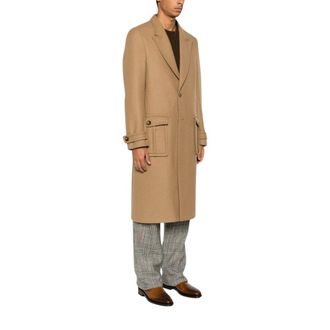 Etro Beiger Wollmix-Mantel mit steigendem Revers - - Coats - Herren - Beige - M