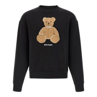 Palm Angels Brushed Cotton Sweatshirt - - Sweatshirts & Hoodies - Herren - Schwarzk - XS