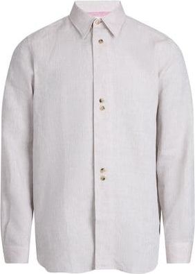 Paul Smith Chemise droite &agrave; manches longues en lin