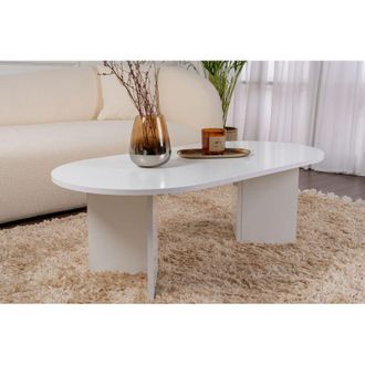 Asir Group LLC Asir Group Llc - Table Basse - Blanc Pur, Minimalisme &Eacute;l&eacute;gant, 119x40x60 cm Id&eacute;ale pour Salon et Salle de S&eacute;jour