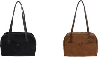 Generic Sac &agrave; main en PU Boston, sac &agrave; oreiller carr&eacute;, sacs &agrave; bandouli&egrave;re, sac &agrave; aisselles pour femmes (noir)