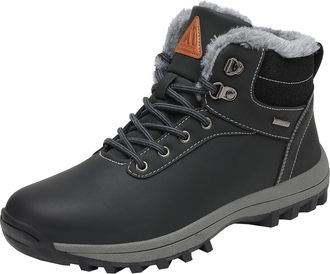 Mishansha Winterschuhe Herren Warm Gefüttert Winterstiefel Wasserdicht Leichte Winterboots Flach Winter Boots rutschfest Outdoor Kurz Stiefel für Männer Öl Schw