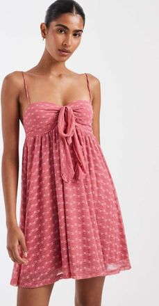 Kiss The Sky Juniper - Babydoll-Minikleid aus Spitze in Rosa