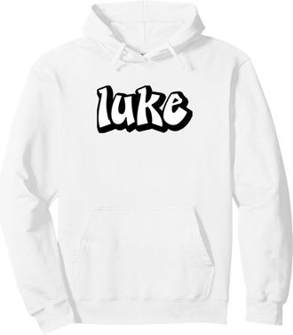 BDAZ Luke Graffiti Personalisierter Name Schwarz Wei&szlig; Schriftzug Pullover Hoodie