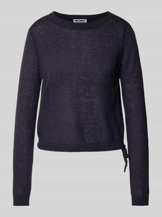 Review Rundhals Pullover mit Tunnelzug