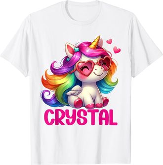 BDAZ Kristall-Einhorn-Name, personalisiertes Design T-Shirt