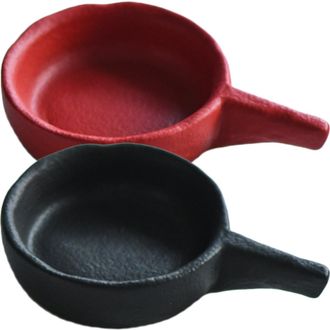 Holibanna TOVINANNA 2 St&uuml;ck Keramik Teelichthalter Schwarz Rot Stabiles Tisch kerzenhalter Wohnzimmer B&uuml;ro Party und Dekoration rutschfest mit Flachem Boden Vie