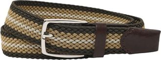 Tom Rusborg Elastischer Flechtg&uuml;rtel mit Leder-Details im Farbmix in