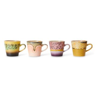 HKliving Tasses en grès - Set de 4 HKliving