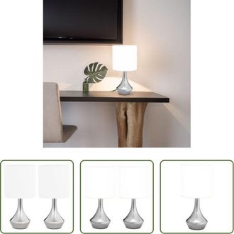 vidaXL vidaXL Nachttischleuchte - Tischlampen 2 Stk. Touch-Sensor Wei&szlig; E14
