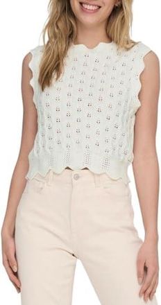 Only Onlluna Life SL O-Neck Tank Nca KNT Débardeur, Cloud Dancer, S Femme