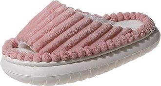 Generico Chaussons Maison Femme Hiver Chaud Doux Pantoufles De Chambre Antidérapant En Peluche Léger Pantoufles De La Maison Fluffy À Mémoire De Mousse Invités