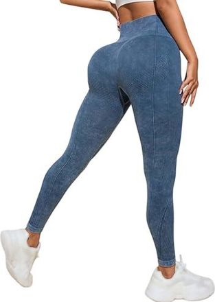 Generic Legging de sport pour femme - Taille haute - Contr&ocirc;le du ventre - Pantalon de yoga pour femme - Legging de sport sans couture - Legging de sport push-