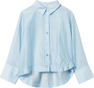 Twinset Femme, Blouses et Chemises, Bleu, Taille: 48 FR Camicia Over en Voile