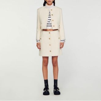 Sandro Kurzer Rock aus Boucl&eacute;-Gewebe