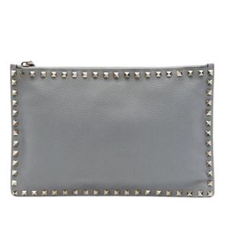 Valentino Pre-owned Rockstud Clutch - - Pre-owned - Damen - Grau - ONE SIZE