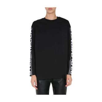 Stella McCartney Rundhals-Langarm-T-Shirt - - Tops - Damen - Schwarzk - XS