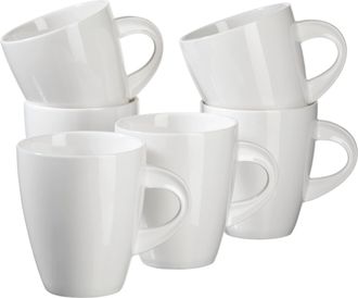 Mäser Mäser Serie La Musica, Kaffeebecher im 6er-Set, Porzellan, weiß