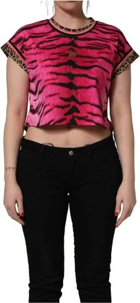 Dolce & Gabbana Femme, Tops, Rose, Taille: 34 FR T-shirt court sans manches &agrave; col rond